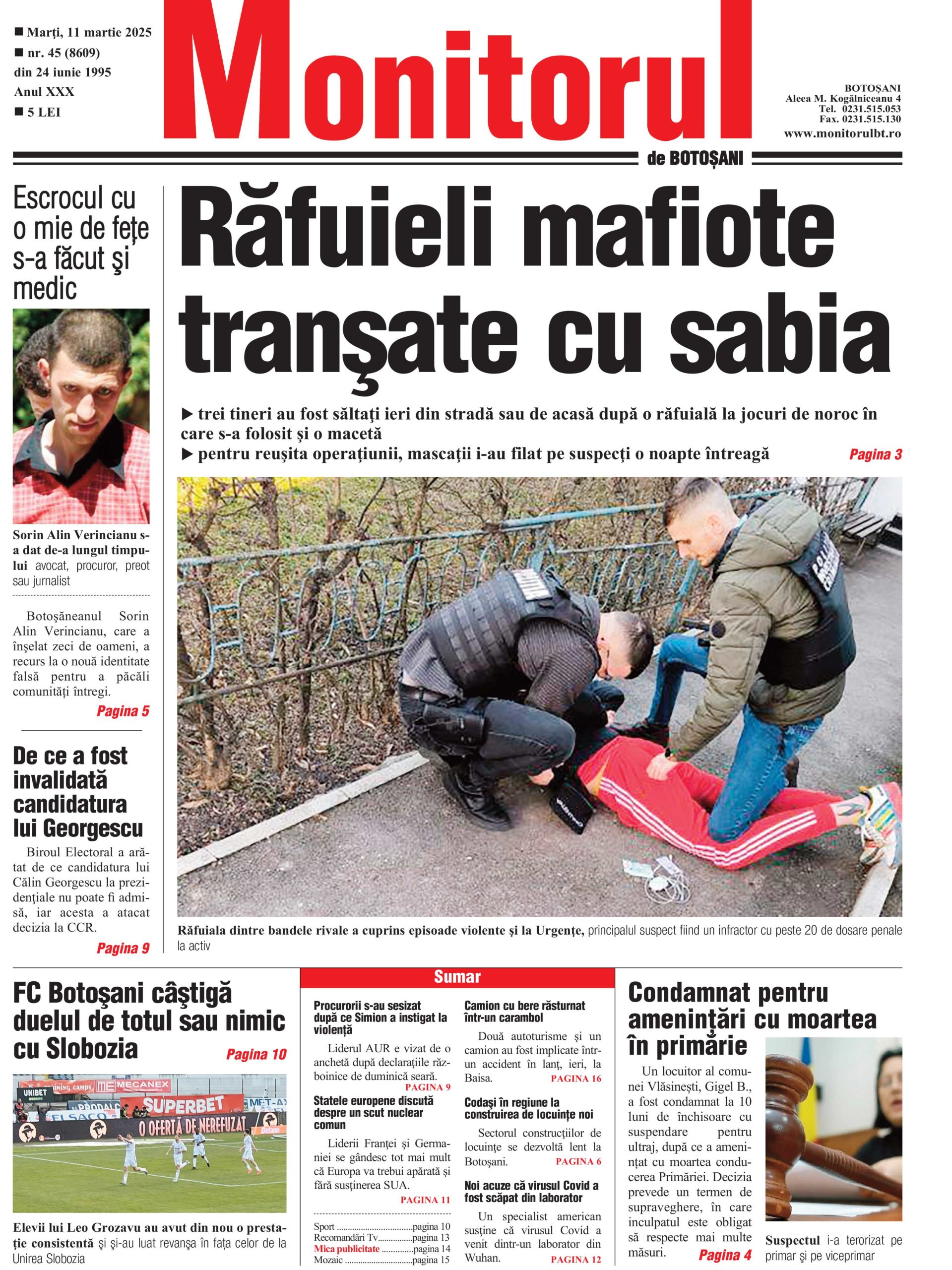 Marţi, 11 martie 2025 - Monitorul de Botoșani
