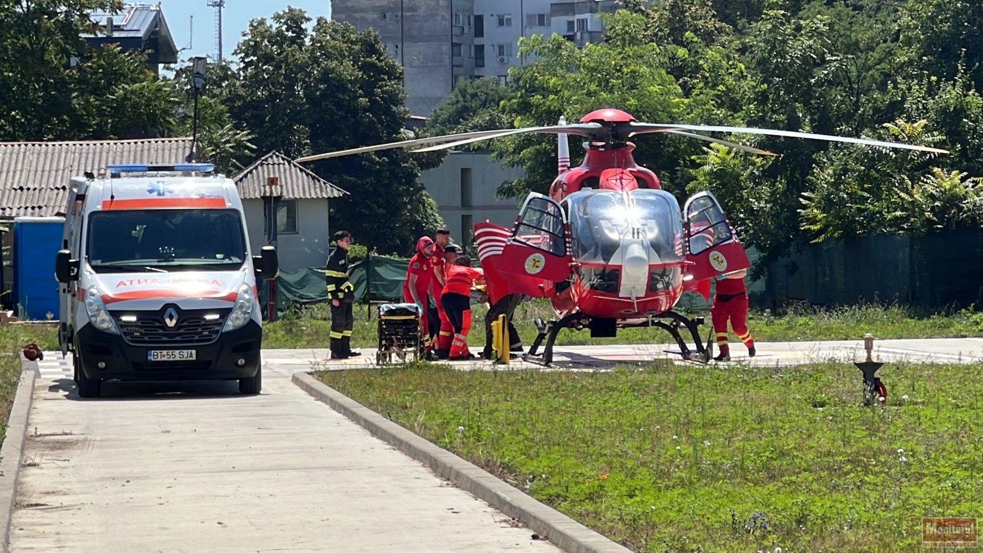 Elicopterul SMURD chemat pentru o femeie în comă profundă (VIDEO)